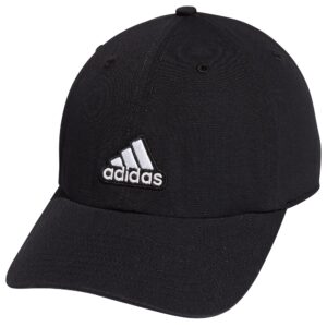 adidas men's ultimate 2.0 relaxed adjustable cotton cap, black/white, one size