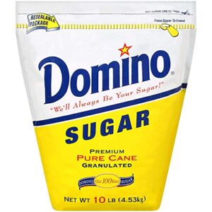 domino premium pure cane granulated sugar, 10 lbs. (pack of 2)