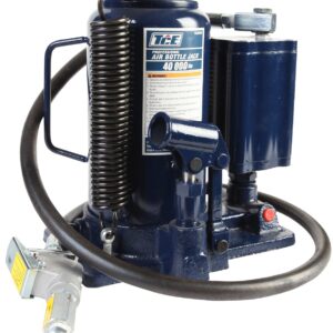 TCE TCE31001 Torin Pneumatic Air Hydraulic Bottle Jack with Manual Hand Pump, 20 Ton (40,000 lb) Capacity, Blue