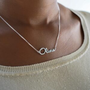 AJ's Collection Name Necklace Personalized Sterling Silver Custom Name Necklace