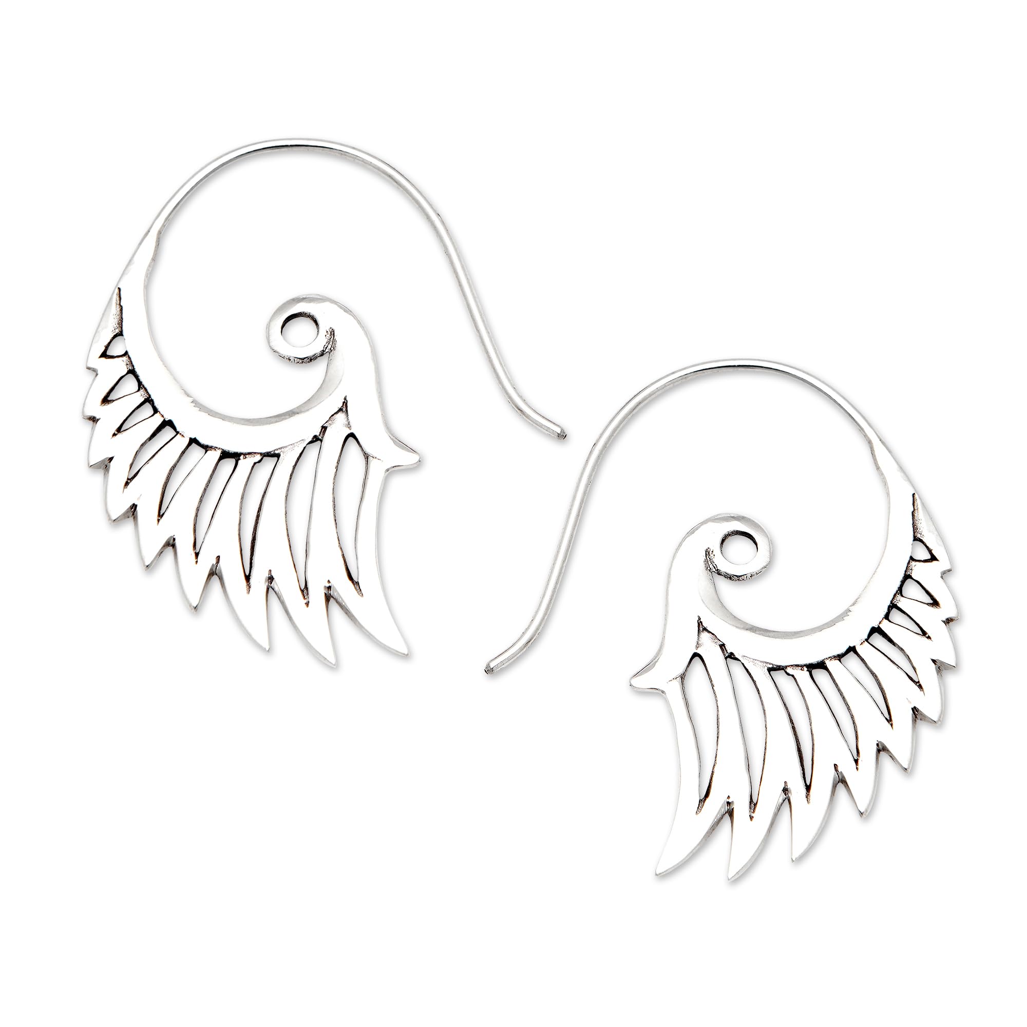 NOVICA Artisan Handmade .925 Sterling Silver Drop Shaped from Indonesia Animal Themed Sea Life Earrings