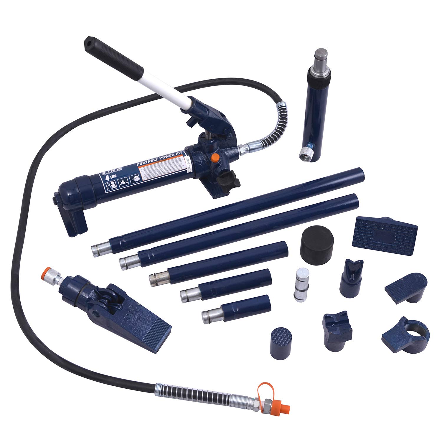 TCE TCE70401 Torin Portable Hydraulic Ram: Auto Body Frame Repair Kit with Blow Mold Carrying Storage Case, 4 Ton (8,000 lb) Capacity, Blue