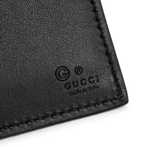 GUCCI Microguccissima Leather Wallet, Black 260987