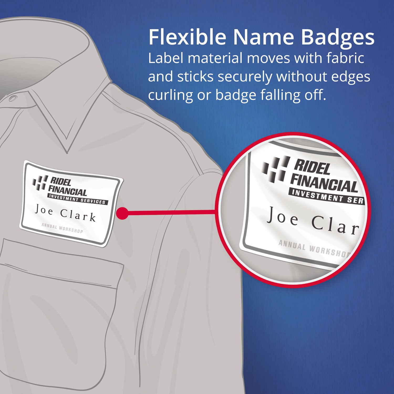 White Adhesive Name Badges - 5395