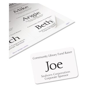 White Adhesive Name Badges - 5395