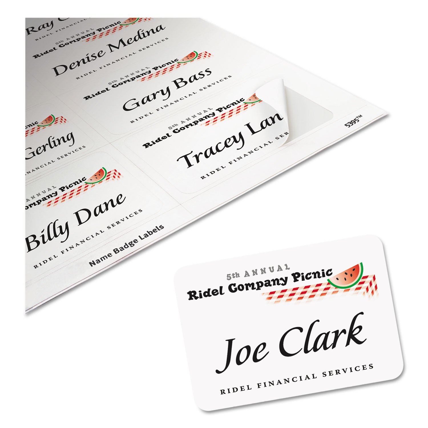 White Adhesive Name Badges - 5395