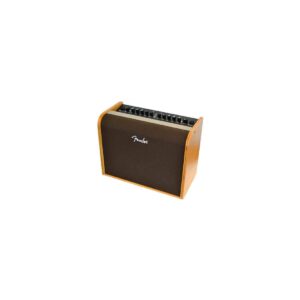 fender acoustic guitar amp, 100 watts, with 2-year warranty bluetooth speaker, 8 inch full-range speaker, 14hx18.5wx9.25d inches, wood, natural blonde