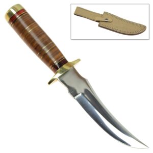 wild stag polished j2 steel stainless hunting & survival knife wood handle