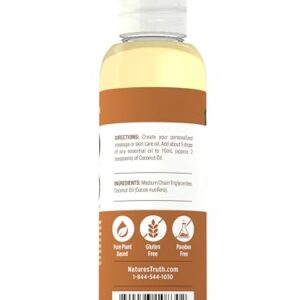 Nature's Truth Coconut Oil Liquid for Skin | 4 oz | Unscented Base Oil | Paraben Free