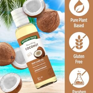 Nature's Truth Coconut Oil Liquid for Skin | 4 oz | Unscented Base Oil | Paraben Free