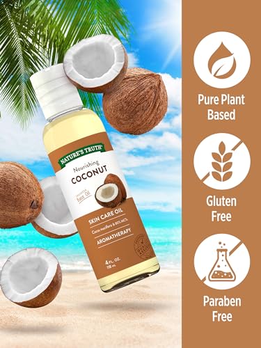 Nature's Truth Coconut Oil Liquid for Skin | 4 oz | Unscented Base Oil | Paraben Free