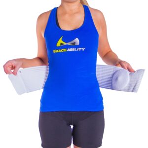 BraceAbility Hernia Belt Replacement Pad | Silicone Pad with Soft Fabric Cover, Attaches to Elastic Binders and Belts to Prevent Hernia from Popping Out