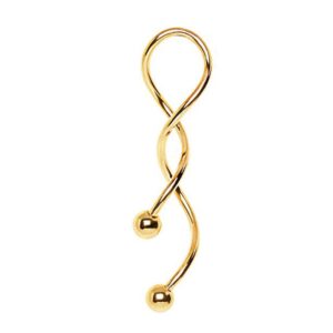 gold plated spiral wildklass navel rings (14ga yellow gold)