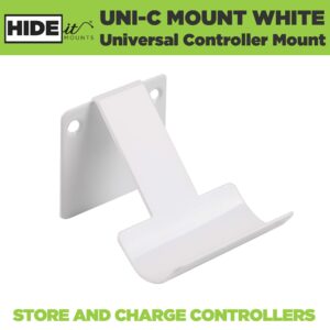 HIDEit Mounts Uni-C Controller Wall Mount (2-Pack White), American Company - Mount for Video Game Controllers, Compatible with Playstation, Xbox, NVIDIA, Nintendo Switch Controllers and More