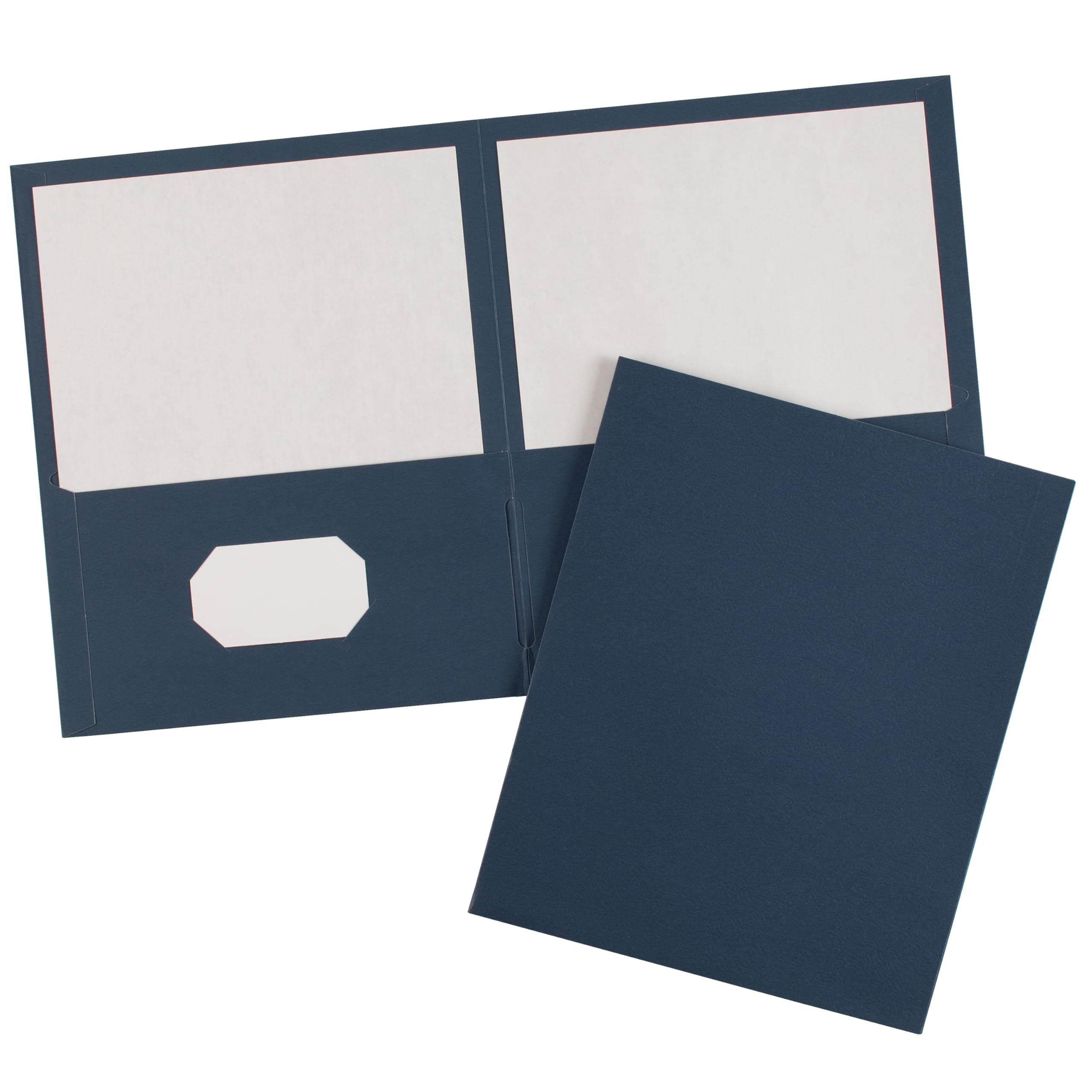 Avery Two Pocket Folders, Holds up to 40 Sheets, Business Card Slot, Ideal for Portfolio Folders, Presentation Folders, and School Folders, Case Pack of 125 Dark Blue Folders (47985)