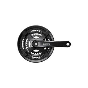 shimano tourney fc-ty501 crankset - 175mm, 6/7/8-speed, 42/34/24t, riveted, square taper jis spindle interface, black