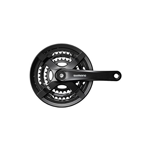 Shimano Tourney FC-TY501 Crankset - 175mm, 6/7/8-Speed, 42/34/24t, Riveted, Square Taper JIS Spindle Interface, Black