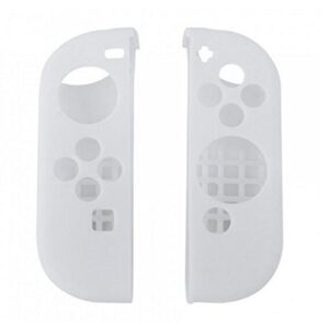 silicone protective skin soft shell case cover for nintendo switch joy-con controller skin clear-white