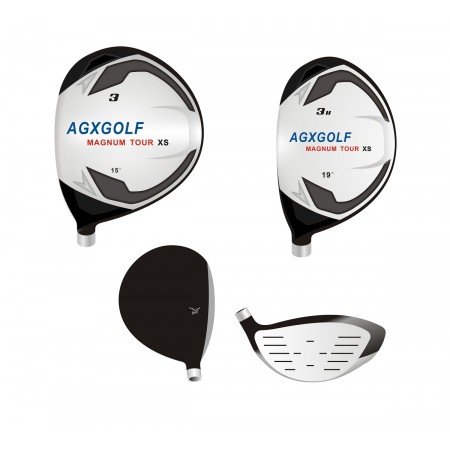 AGXGOLF: Men's Left Hand Tall Length (+1.5 inch) XS Tour Magnum Golf Club Set; w/OverSize Driver + 3 Wood + 3 Hybrid + 5-PW Irons + SW, Free Putter! Built in The USA!