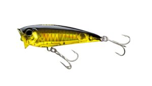 yo-zuri r1210-hgbl 3d inshore popper, color, gold black, 70mm 2-3/4'