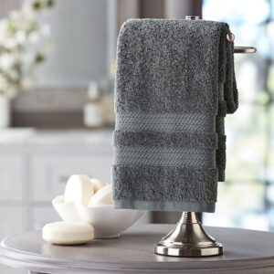 member's mark hotel premier collection 100% cotton luxury hand towel, dark grey