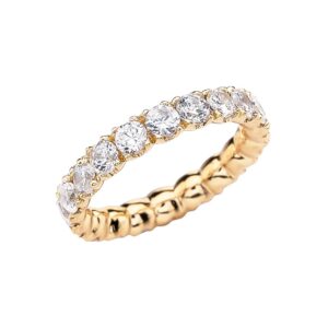 10k yellow gold 4.5 carat cubic zirconia wedding eternity band (size 6)