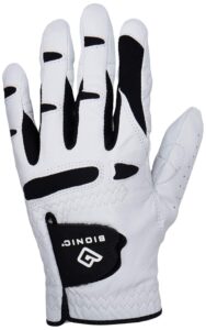 bionic stable grip golf glove natural fit (men's white, left, medium)