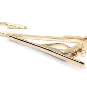 ZUNON Fishing Hooks Tie Clips Bar Tacks Mens Silver Golden Tone Leisure Fishermen Sportsmen Fathers Dad Husband Activities