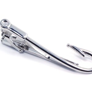 ZUNON Fishing Hooks Tie Clips Bar Tacks Mens Silver Golden Tone Leisure Fishermen Sportsmen Fathers Dad Husband Activities