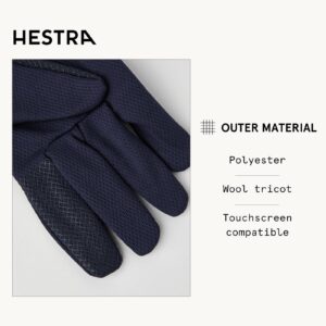 Hestra Touch Point Dry Wool Liner - Machine Washable, Touch Screen Compatible Liner For Additional Layering Or As A Thin Glove - Navy - 8