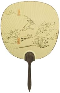 shiomi dan fan, made in japan, fan choji carica, monkey chasing 8.7 - 8.4 x 14.6 inches (22 - 124 x 37 cm)