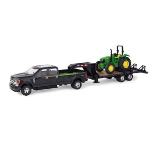 ertl 1:32 scale ford f350 pickup and john deere tractor set - includes pickup, tractor and gooseneck trailer - 17.25 x 3.2 x 4.5 inches - ages 3+