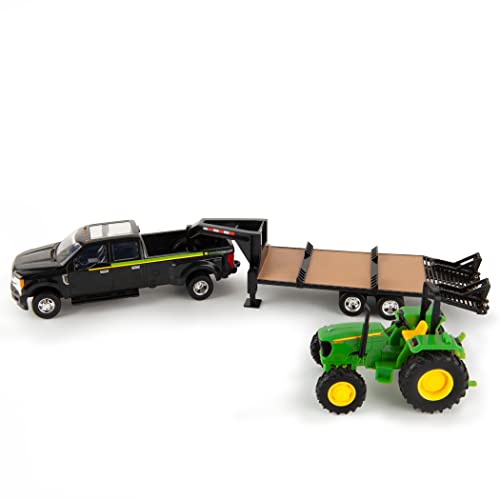 ERTL 1:32 Scale Ford F350 Pickup and John Deere Tractor Set - Includes Pickup, Tractor and Gooseneck Trailer - 17.25 x 3.2 x 4.5 inches - Ages 3+