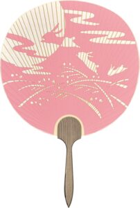 shiomi dan fan, made in japan, 2106 fan, jugoya, pink, single-sided watermark, 9.8 x 14.6 inches (25 x 37 cm)