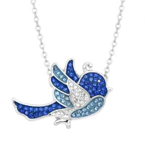 lola bella gifts crystal bluebird of happiness pendant necklace with gift box