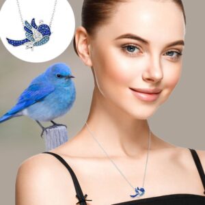 Lola Bella Gifts Crystal Bluebird of Happiness Pendant Necklace with Gift Box