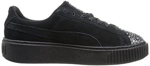 Puma Women's Suede Platform Crushed Gem Black Aged Silver, 9.5 M US