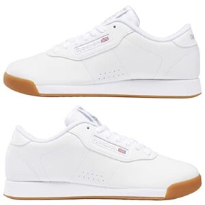 Reebok Women's Princess Wide Fashion Shoes,White/Gum, 8