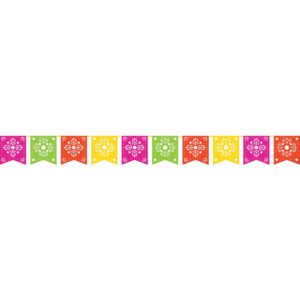 creative converting papel picado decorative banner, 10" x 9ft, multicolor