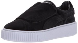 puma basket platform strap vr puma black/puma black/icelandic blue 8.5 b (m)