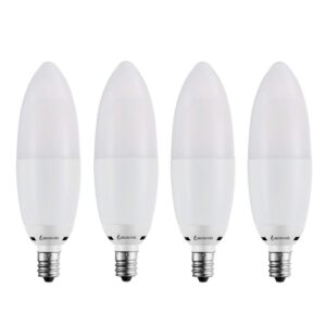 bogao led candelabra bulb,12w white 6000k led candle bulbs, 85-100 watt light bulbs equivalent, e12 candelabra base,1200lumens led lights,torpedo shape (4 pack 6000k rb)