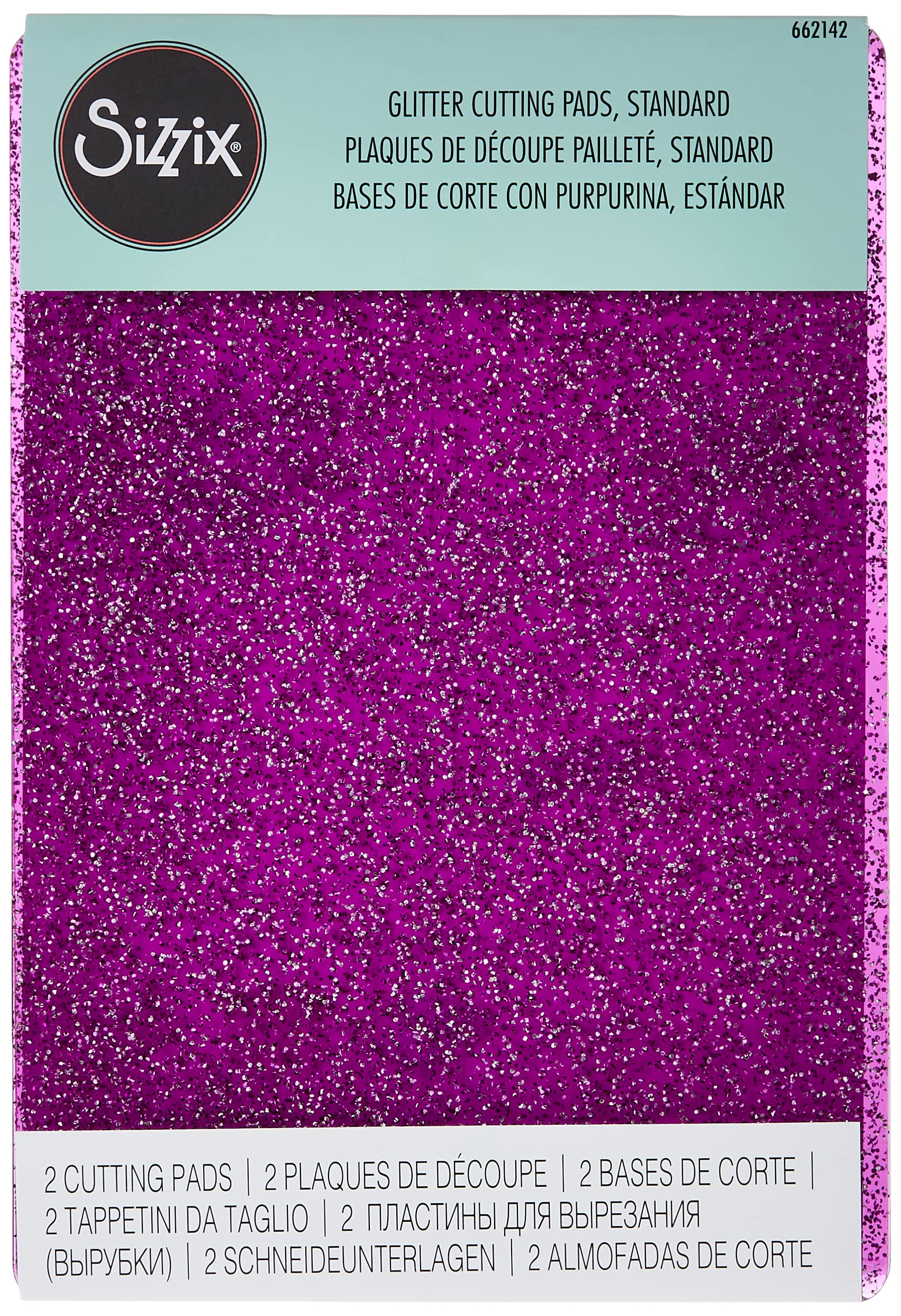 Sizzix SIZ662142 Cutting Pad Standard Purple Silver Glitter Purpleslr