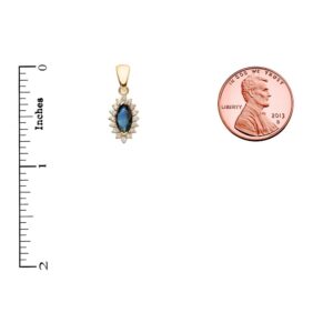 Gemstone Necklaces Diamond And Sapphire 14k Yellow Gold Fancy Pendant