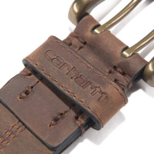 Carhartt Casual Perf Belt for Men, Available in Multiple Styles, Colors & Sizes, Saddle Leather Double Prong (Brown), 44