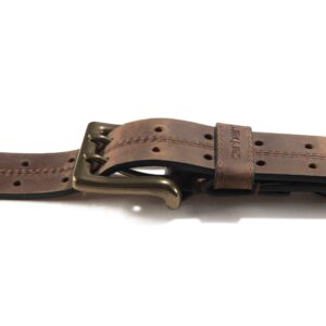 Carhartt Casual Perf Belt for Men, Available in Multiple Styles, Colors & Sizes, Saddle Leather Double Prong (Brown), 44