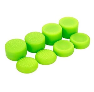 ambertown pack of 8 pcs analog controller gamepad raised antislip thumb stick grips thumbsticks joystick cap cover for ps5, ps4, ps3, switch pro, xbox one, xbox 360, wii u, ps2 controller (green)