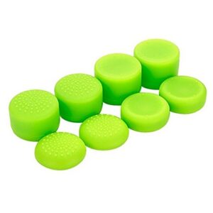 Ambertown Pack of 8 pcs Analog Controller Gamepad Raised Antislip Thumb Stick Grips Thumbsticks Joystick Cap Cover for PS5, PS4, PS3, Switch Pro, Xbox one, Xbox 360, Wii U, PS2 Controller (Green)