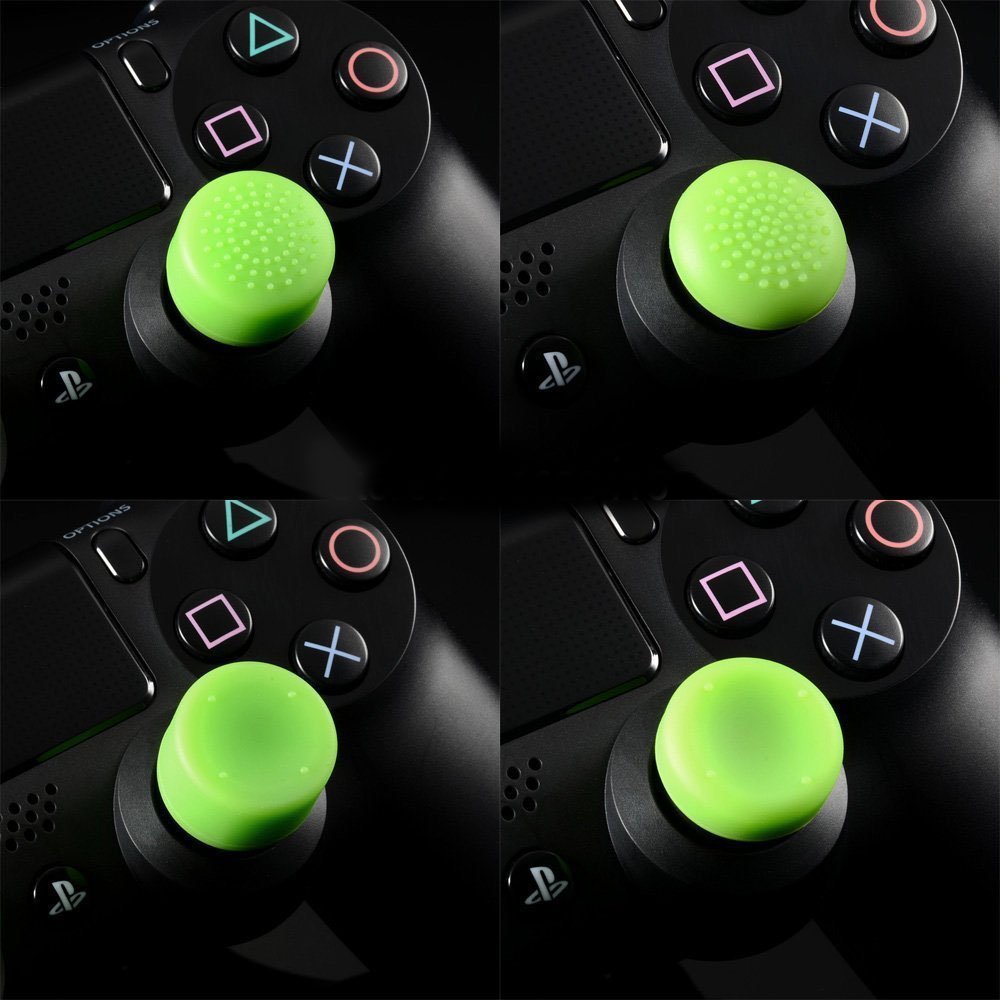 Ambertown Pack of 8 pcs Analog Controller Gamepad Raised Antislip Thumb Stick Grips Thumbsticks Joystick Cap Cover for PS5, PS4, PS3, Switch Pro, Xbox one, Xbox 360, Wii U, PS2 Controller (Green)