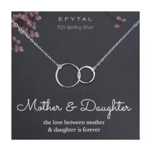 efytal mother daughter necklace, jewelry for daughters from mothers, daughter gifts from mom, mother daughter jewelry, mom necklace, mom birthday gifts from daughter, daughter necklaces from mom