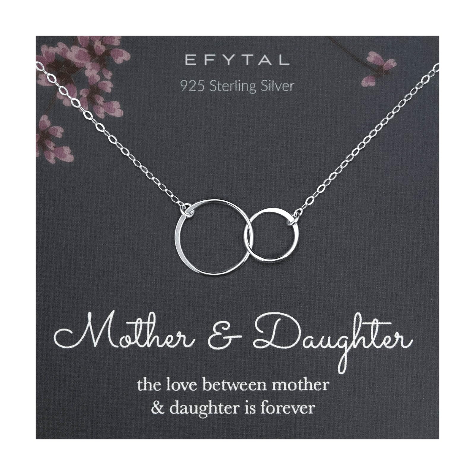 EFYTAL Mother Daughter Necklace, Jewelry for Daughters from Mothers, Daughter Gifts from Mom, Mother Daughter Jewelry, Mom Necklace, Mom Birthday Gifts from Daughter, Daughter Necklaces from Mom